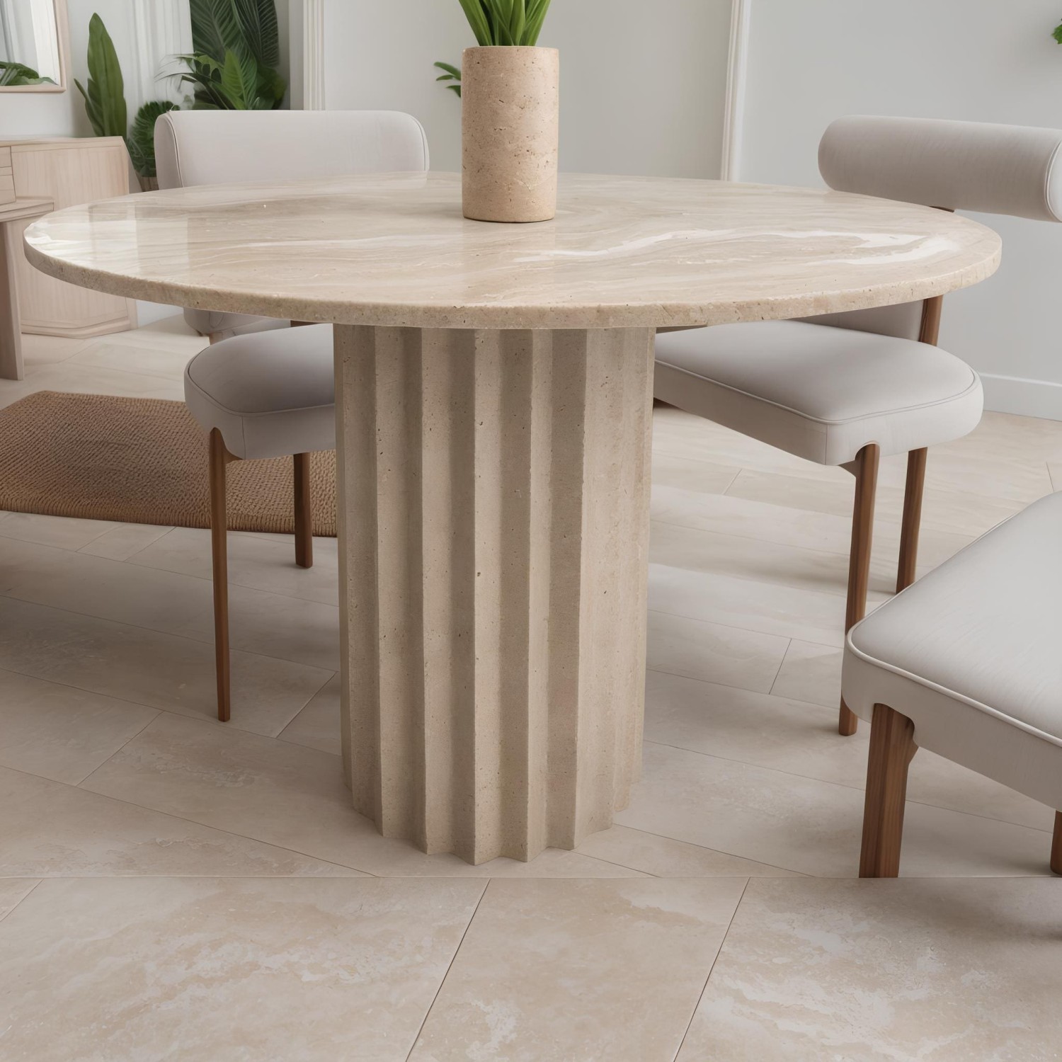 Travertine Dining Table: Elegance and Durability