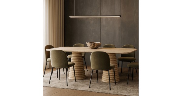 Bruno 2 Travertine Dining Table - TRV009