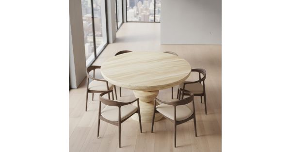 Yuna Travertine Dining Table - TRV115